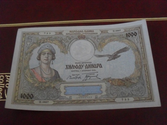 1000 DINARA 1931.
