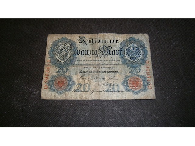 GERMANY 20 MARK 1908