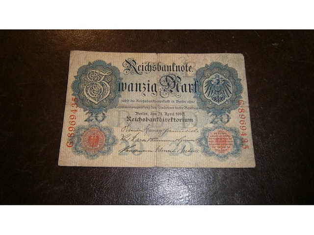 GERMANY 20 MARK 1910