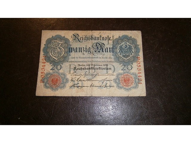 GERMANY 20 MARK 1914