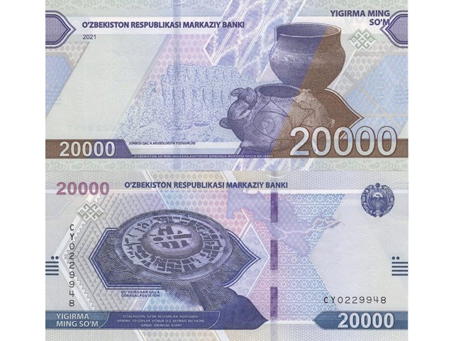 UZBEKISTAN 20.000 Sum 2021 UNC, P-90
