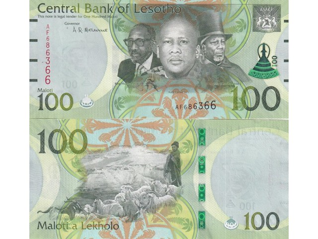 LESOTO Lesotho 100 Maloti 2021 UNC, P-29