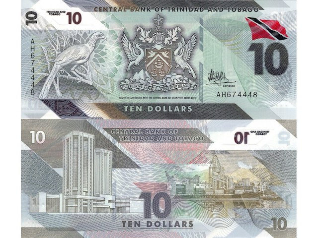 Trinidad and Tobago 10 Dollars 2021 UNC, P-62