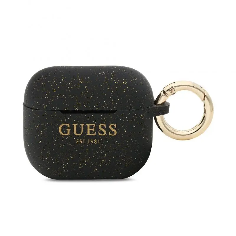 Guess Zaštitna futrola za Airpods 3 Glitter, Crna