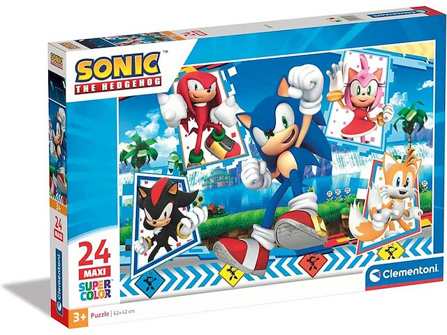 Puzzle slagalice za decu 24 maxi dela Sonic The Hedgehog Clementoni 28526