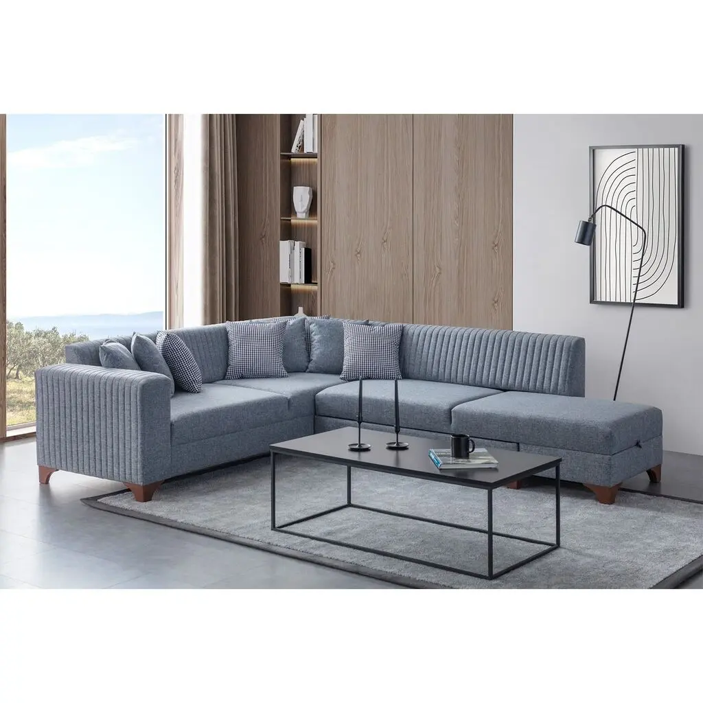 Atelier del Sofa Ugaona garnitura na razvlačenje West Right, 230 x 285 cm, Siva