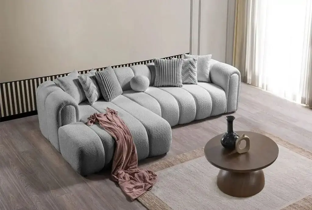 Atelier del Sofa Ugaona garnitura na razvlačenje N-Line Left, 265 x 185 x 95 cm, Siva