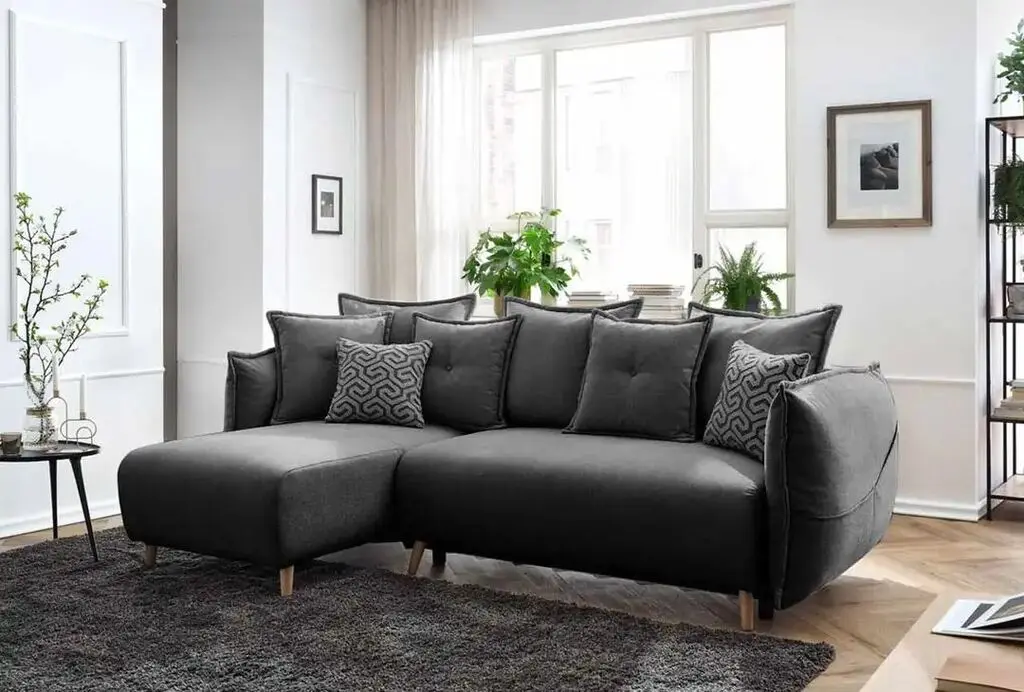 Atelier del Sofa Ugaona garnitura na razvlačenje Puffy, 255 x 165 cm, Antracit