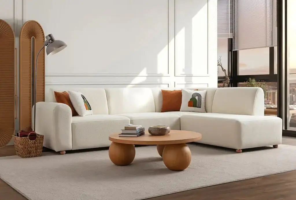 Atelier del Sofa Ugaona garnitura na razvlačenje S-Loft Right, 206 x 290 cm, Bela