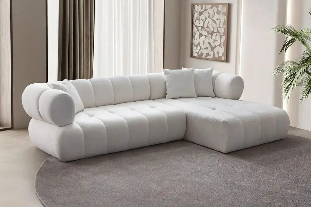 Atelier del Sofa Ugaona garnitura na razvlačenje Petra Right, 280 x 170 x 90 cm, Bela