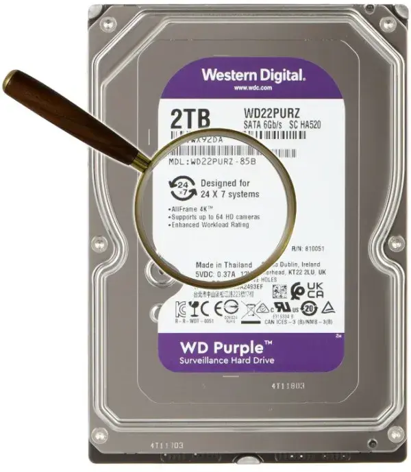 Western Digital HDD 3.5, 2TB, WD22PURZ, Purple, 24/7, 5400RPM, 256MB, SATA3
