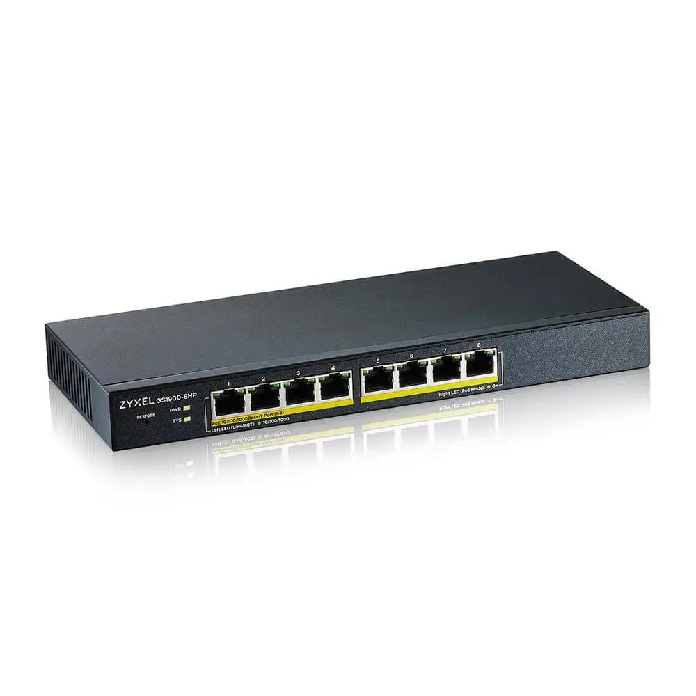 ZYXEL GS1900-8HP - 8-portni GbE Smart Managed PoE Switch