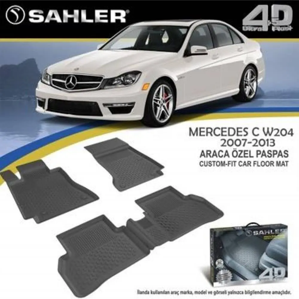 Sahler Gumene patosnice 4.5D za Mercedes C W204 2007-2013, Crne