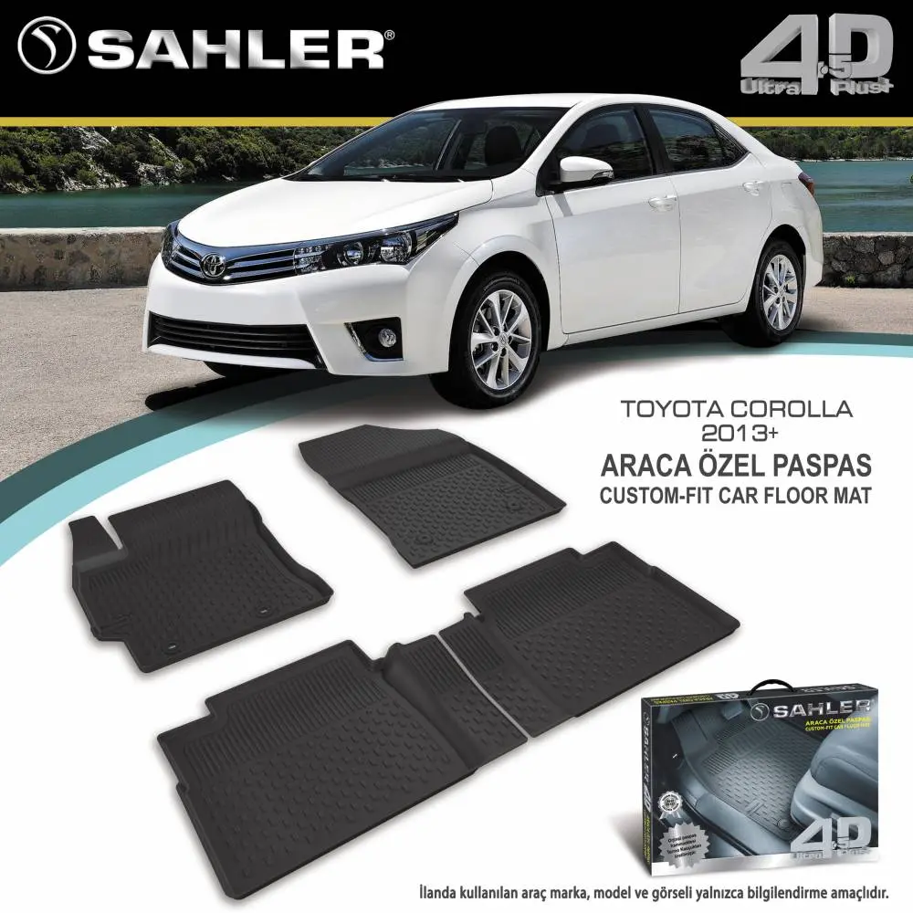 Sahler Gumene patosnice 4.5D za Toyota Corolla 2013-2018, Crne