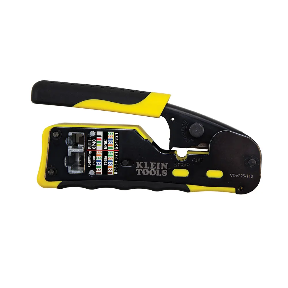 Klein Tools VDV226-110 - Krimper, Skidač i Sečivo za Ethernet Kablove (Pass-Thru™)