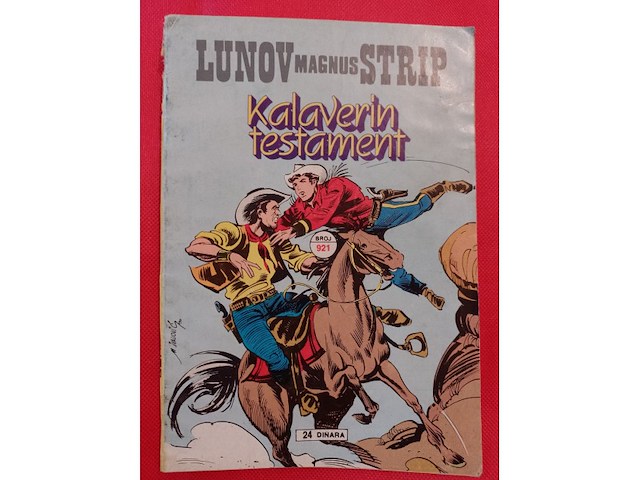 LMS broj 921, Kalaverin testament
