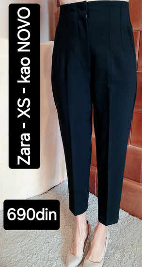 Zara pantalone na peglu crne XS/34 - kao NOVO