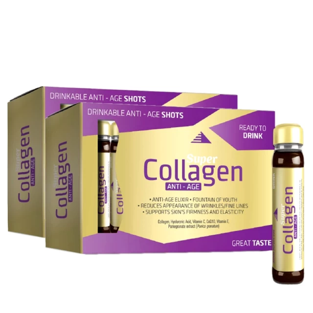 Super Collagen Anti-Age Shots DUO PACK – tečni kolagen 2000 mg, 2 × 14 bočica