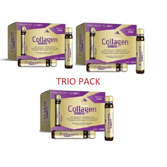 SUPER COLLAGEN ANTI AGE SHOTS TRIO PACK – Ekskluzivni set za savršen ten, vidno manje bora i prirodni sjaj lica