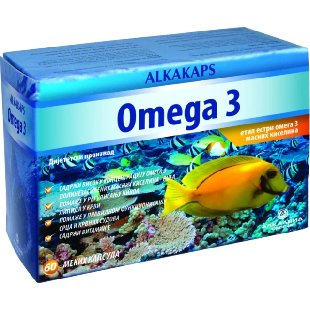 ALKAKAPS OMEGA 3 KAPSULE 60 KAPSULA – Prirodna zaštita srca, mozga i krvnih sudova