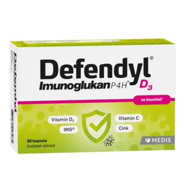 DEFENDYL IMUNOGLUKAN P4H D3 KAPSULE – UNAPREĐENA FORMULA ZA SNAŽAN IMUNITET, A30