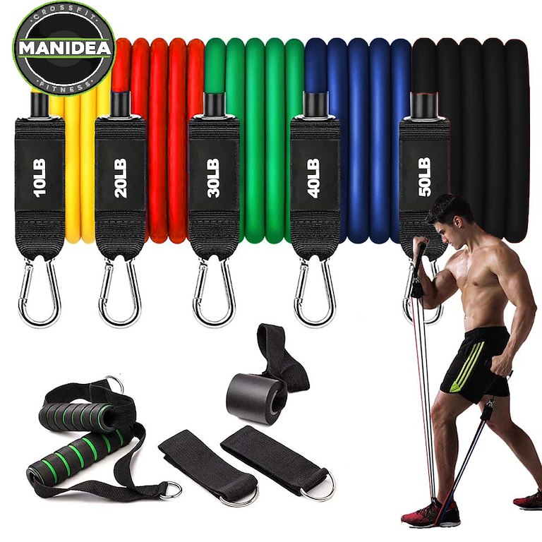 SET GUMA ZA VEŽBANJE EXTRA STRONG (do 68 kg opterećenja)