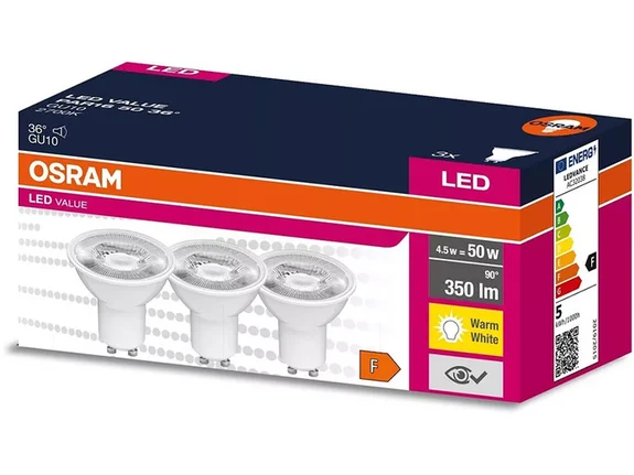 Ledvance Osram LED sijalica 4,5w 2700k GU10 3pak