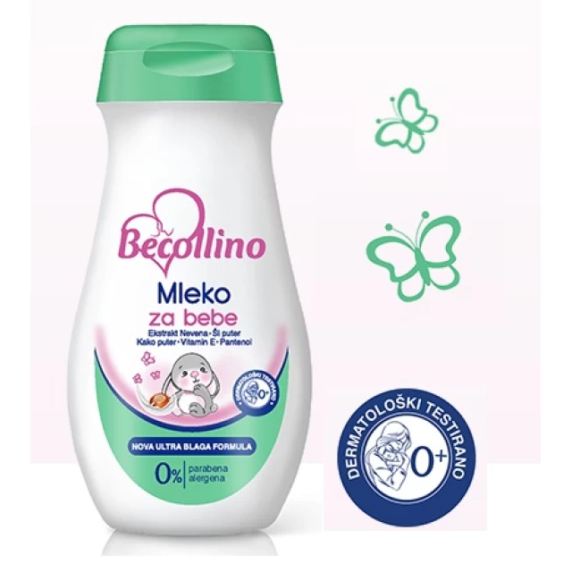 BECOLLINO MLEKO ZA BEBE 200ml – Hidratacija i svilenkasta mekoća za Vašu bebu