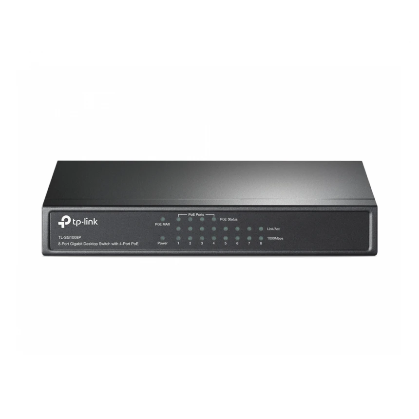 Switch TP-LINK TL-SG1008P Gigabit/8x RJ45/10/100/1000Mbps/4x PoE/Desktop metalno kuciste