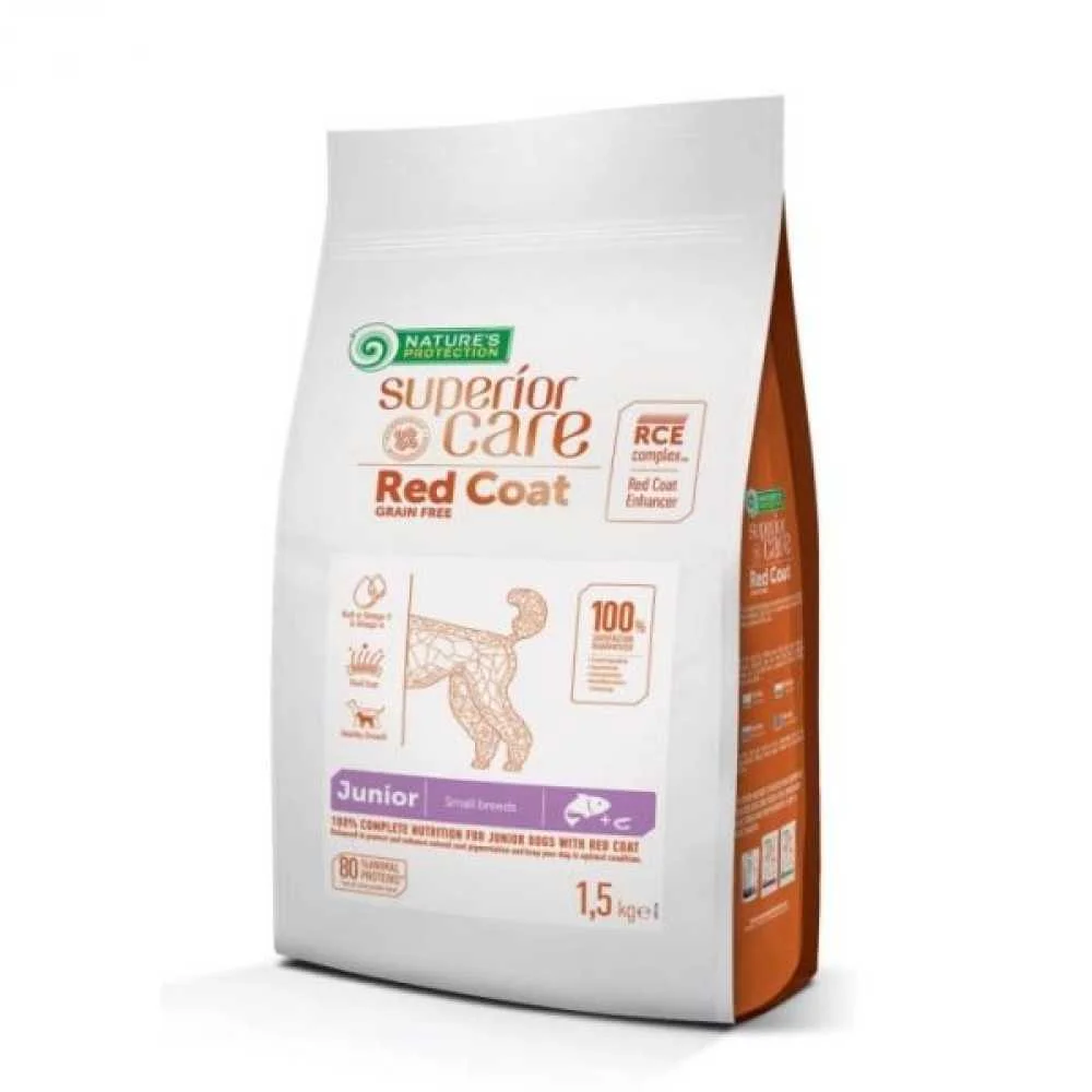 Nature's Protection Superior Care Red coat hrana za riđe pse Junior Small breeds - Losos 1.5kg