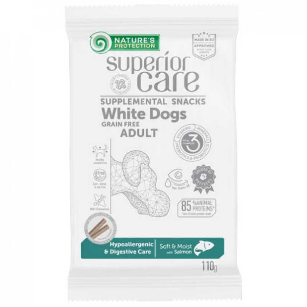 Nature's Protection Superior Care White dog poslastice za pse Hypoallergenic​&Digestive Care - Losos 110g