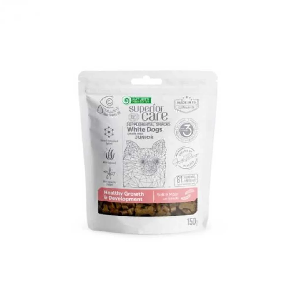 Nature's Protection Superior Care White dog poslastice za pse Junior Healthy Growth&Development - Insects 150g