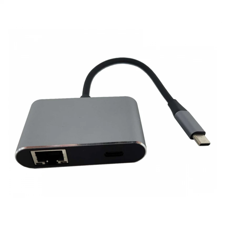 FAST ASIA Adapter-konvertor TIP C na 2xUSB 3.0+TIP C+RJ45