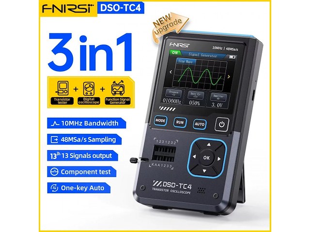 FNIRSI DSO-TC4 Digitalni Osciloskop, Tester, Generator.