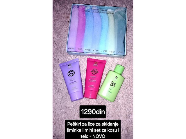 Spa Exclusives set šampon balzam gel peškiri lice NOVO