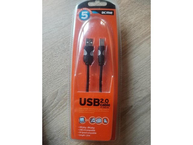 USB 2.0 AM-BM kabl 1,8m