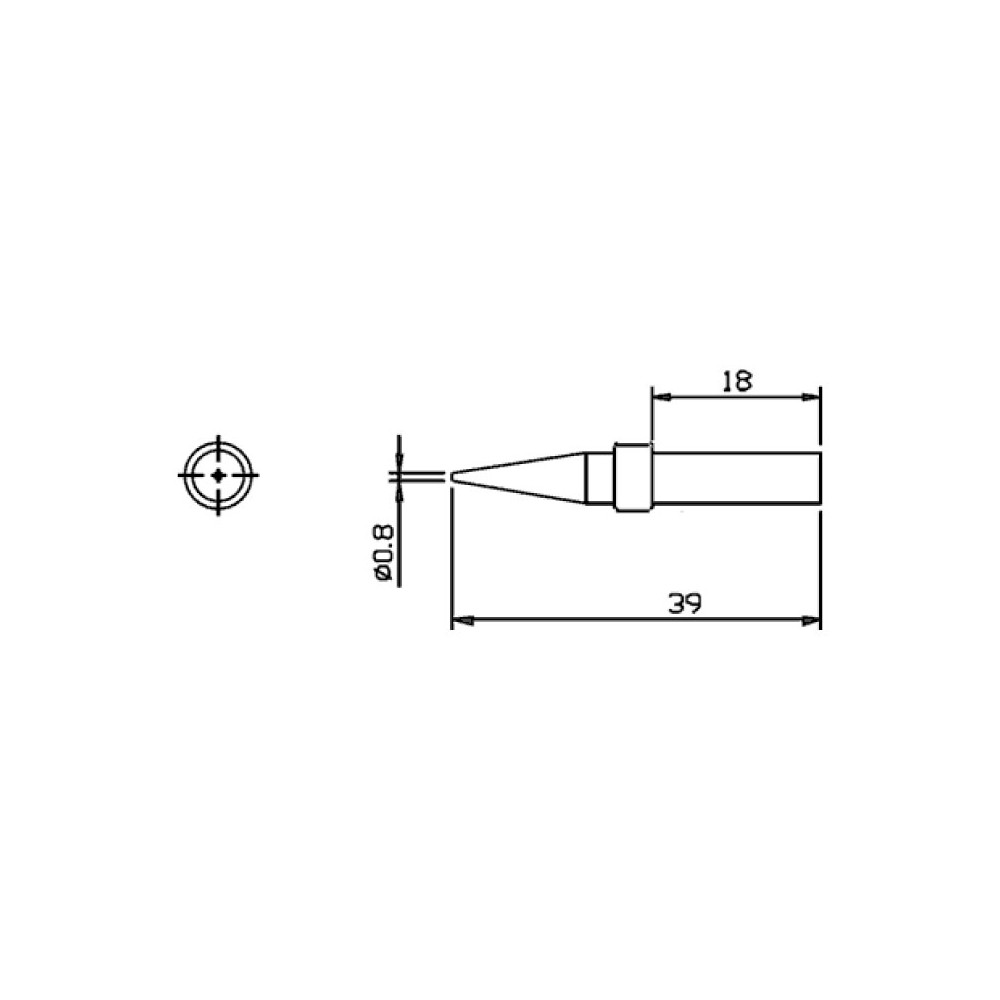 Vrh za lemilicu SOLOMON 0.8 mm, 39 mm (dužina)