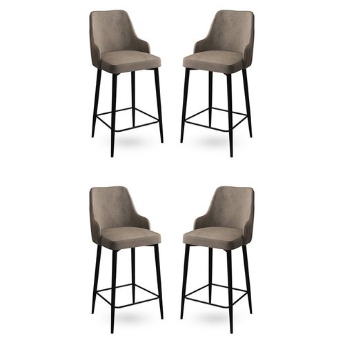 Enox - Set Barskih Stolica Cappuccino, Crni Cappuccino (4 Komada)