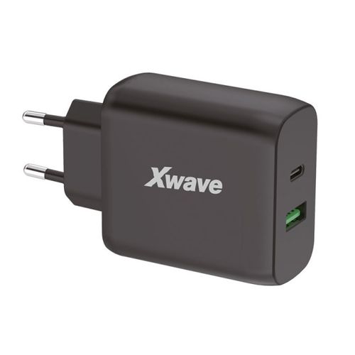 Xwave GaN45-AC GaN ultra-brzi punjac 45W USB-A + USB-C, za mobilne, tablete, Crni