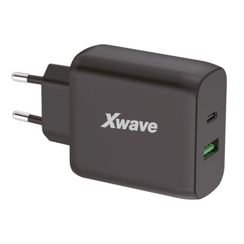 Xwave GaN65w-AC GaN ultra-brzi punjac 65W USB-A + USB-C , za mobilne,tablete, Crni