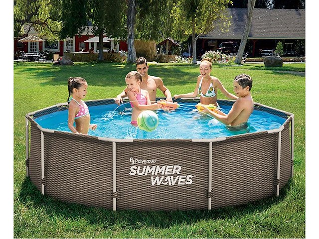 Okrugli bazen sa metalnim ramom 305x76cm Summer Waves Rattan Sa filter pumpom