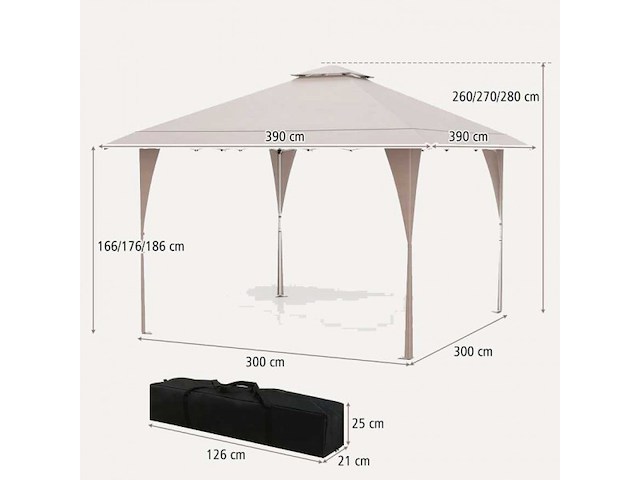 Sklopivi Gazebo sa Mehanizmom 4 x 4 m i podesivom visinom