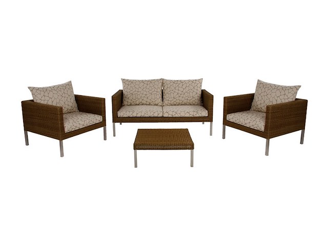 Lounge Set Oregano Cedar Brown - 2 Fotelje + Dvosed + Sto + Jastuci