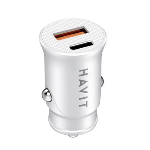 Havit auto punjač CC2022 dual port PD20W USB-A+ USB-C