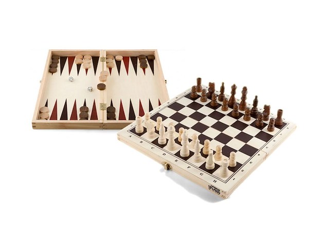 Pino Set Društvene Igre Šah Backgammon Dame 8293
