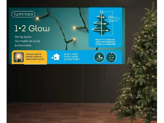 Lumineo Novogodišnje stepenaste LED lampice 1-2-glow basic 126 LED