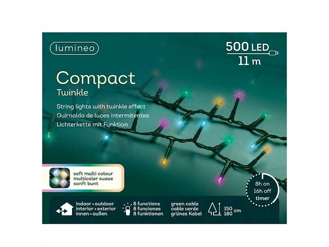 Lumineo Šarene LED lampice 500 LED 49.5470