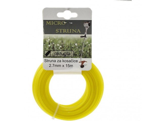 Struna za trimere za travu 2.7mm x 15m Okrugli presek