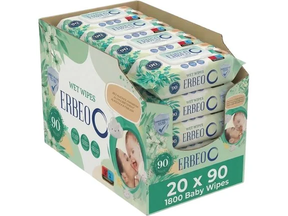 Erbeo Vlažne maramice Sensitive 90, 20 Pakovanja