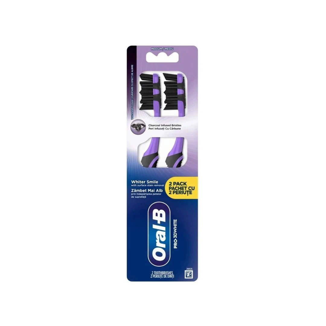 Oral-B® Pro 3D White Charcoal Četkica 2 Komada